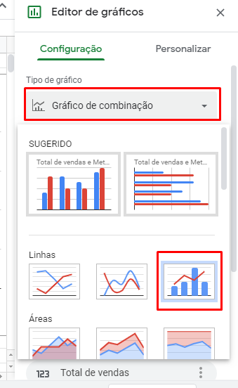 Como Criar um Gráfico de Combinação no Google Planilhas - Ninja do Excel