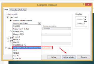 Data e Hora em um Slide no PowerPoint - Ninja do Excel