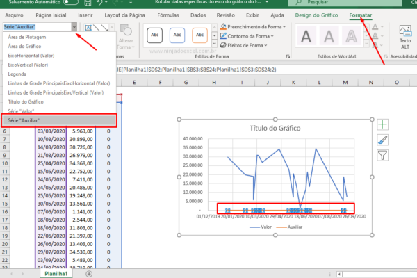 Rotular Datas Específicas do Eixo do Gráfico do Excel - Ninja do Excel