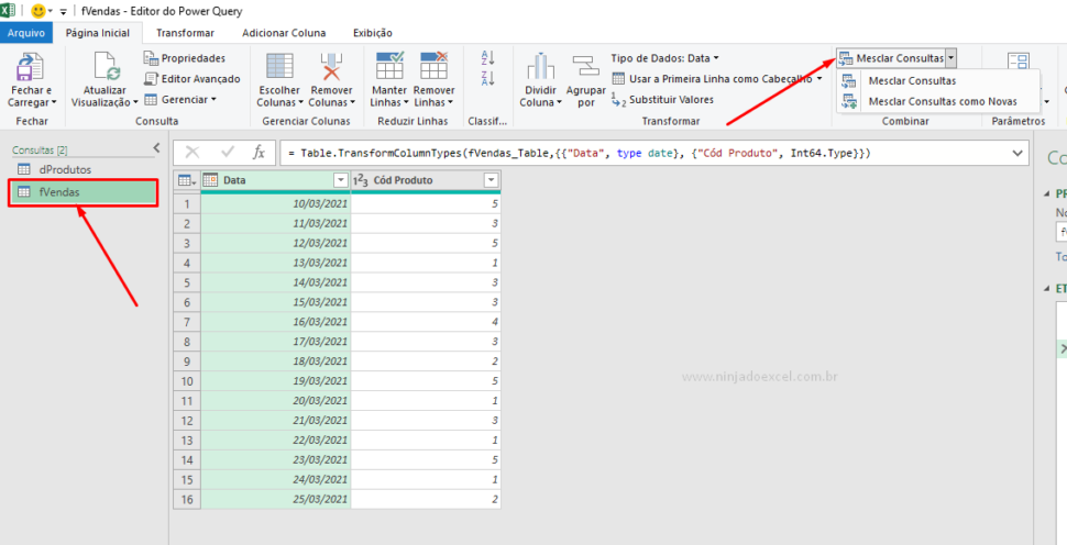 Como Mesclar Consultas no Excel Utilizando Power Query - Ninja do Excel