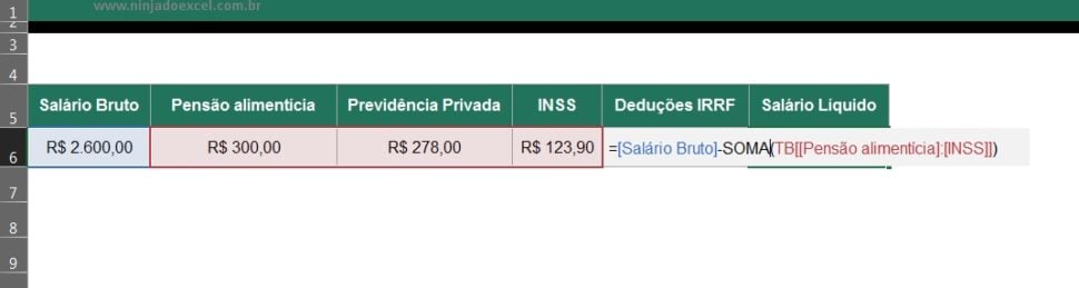 Planilha Para Calcular Salário Líquido No Excel Ninja Do Excel