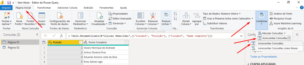 Acrescentar Consultas no Power BI - Ninja do Excel