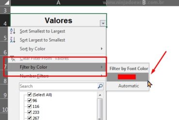 Como Filtrar por Cor da Fonte no Excel - Ninja do Excel