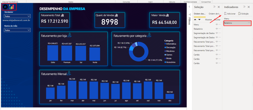 Criar um Menu de Navegação no Power BI - Ninja do Excel