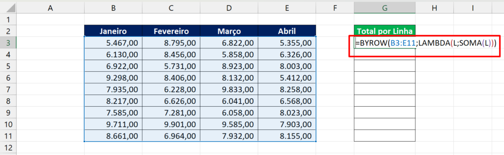 Função BYROW vs BYCOL no Excel 365 - Ninja do Excel