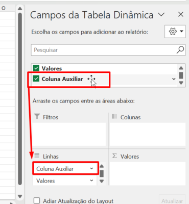 Como Repetir Valores de uma Coluna na Tabela Dinâmica no Excel