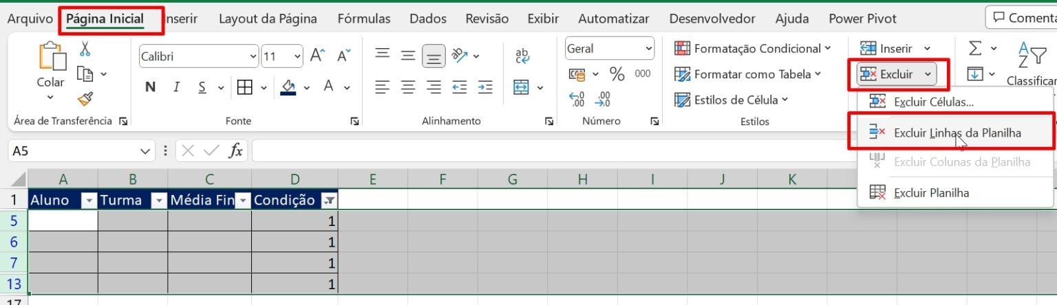 Como Excluir Linhas em Branco no Excel - Ninja do Excel