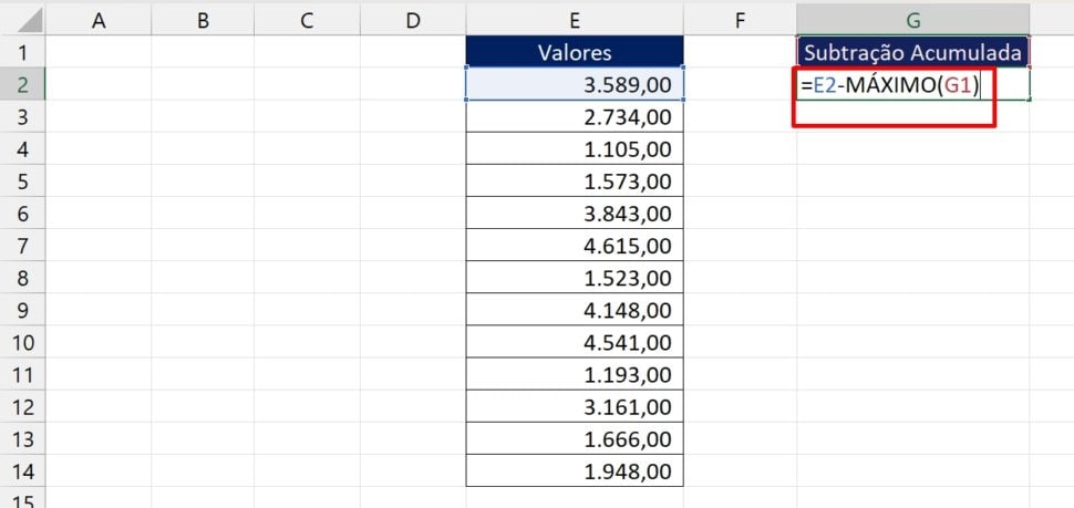 Como Fazer Subtração Acumulada no Excel - Ninja do Excel