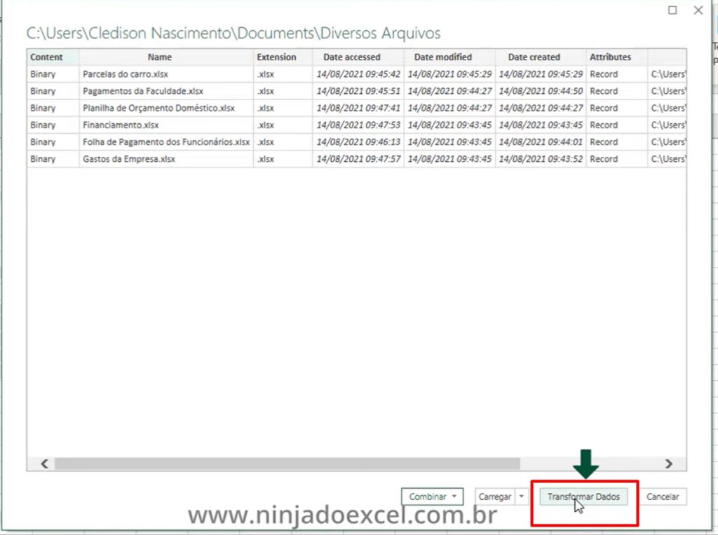 Como LISTAR os ARQUIVOS e PASTAS do Windows no Excel - Ninja do Excel