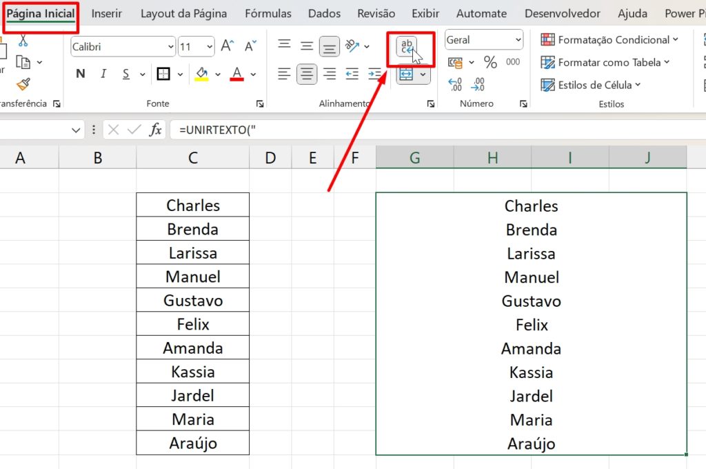 Como Transferir Dados de uma Coluna para Célula Mesclada no Excel - Ninja do Excel