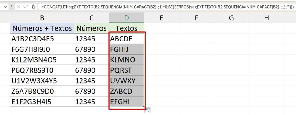 Como Separar Números em uma Coluna e Textos em Outra Coluna no Excel - Ninja do Excel