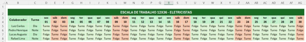Como Fazer Escala de Trabalho no Excel - Ninja do Excel