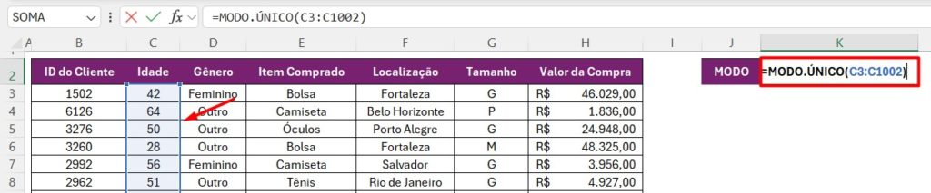 Como Calcular Moda no Excel - Ninja do Excel