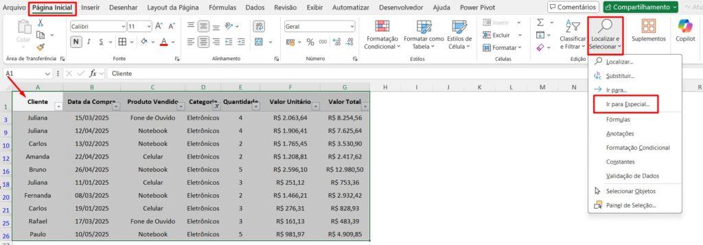 Copie Apenas Células Visíveis no Excel - Ninja do Excel
